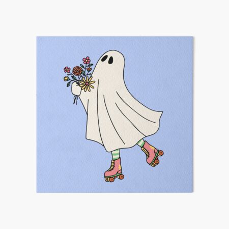 "White Sheet Ghost Roller Skating Halloween Costume" Art Board Print ...