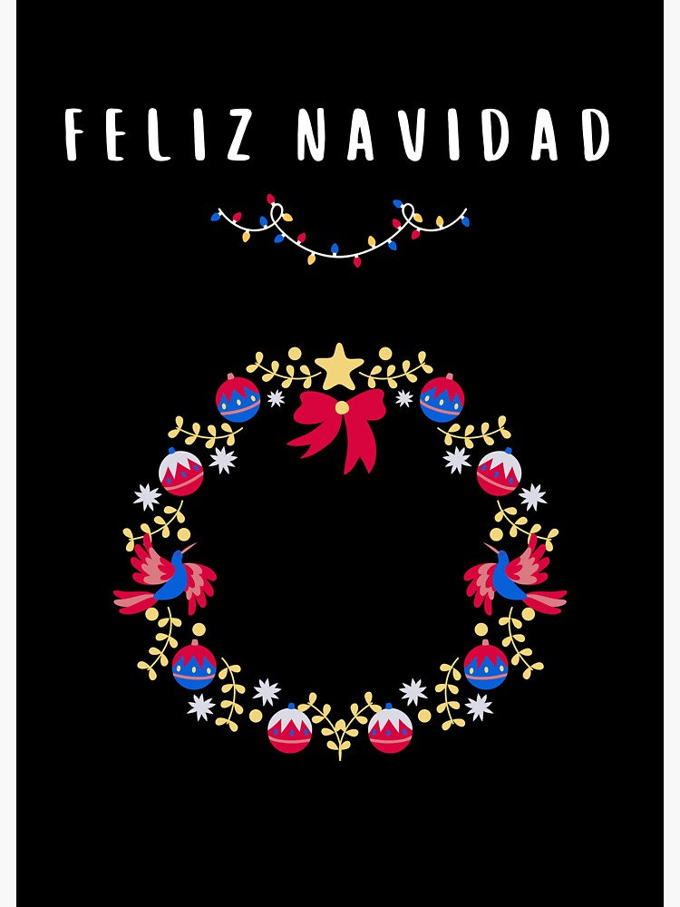 "Feliz Navidad (happy Christmas in Spanish) tarjeta de Navidad Mexican ...