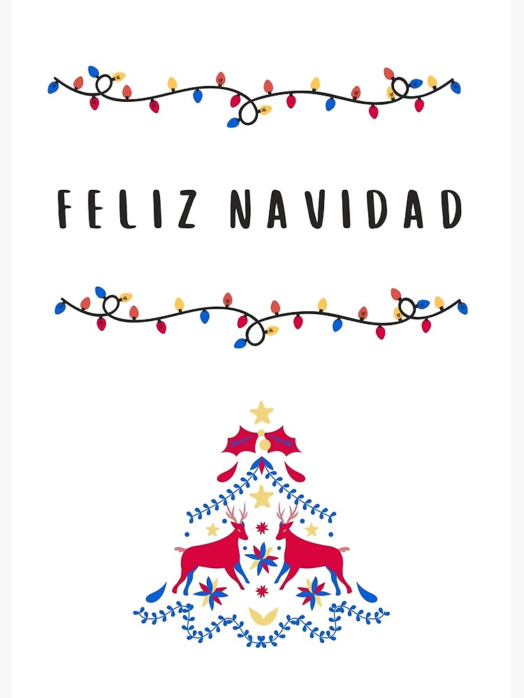 "Feliz Navidad (happy Christmas in Spanish) tarjeta de Navidad Mexican ...