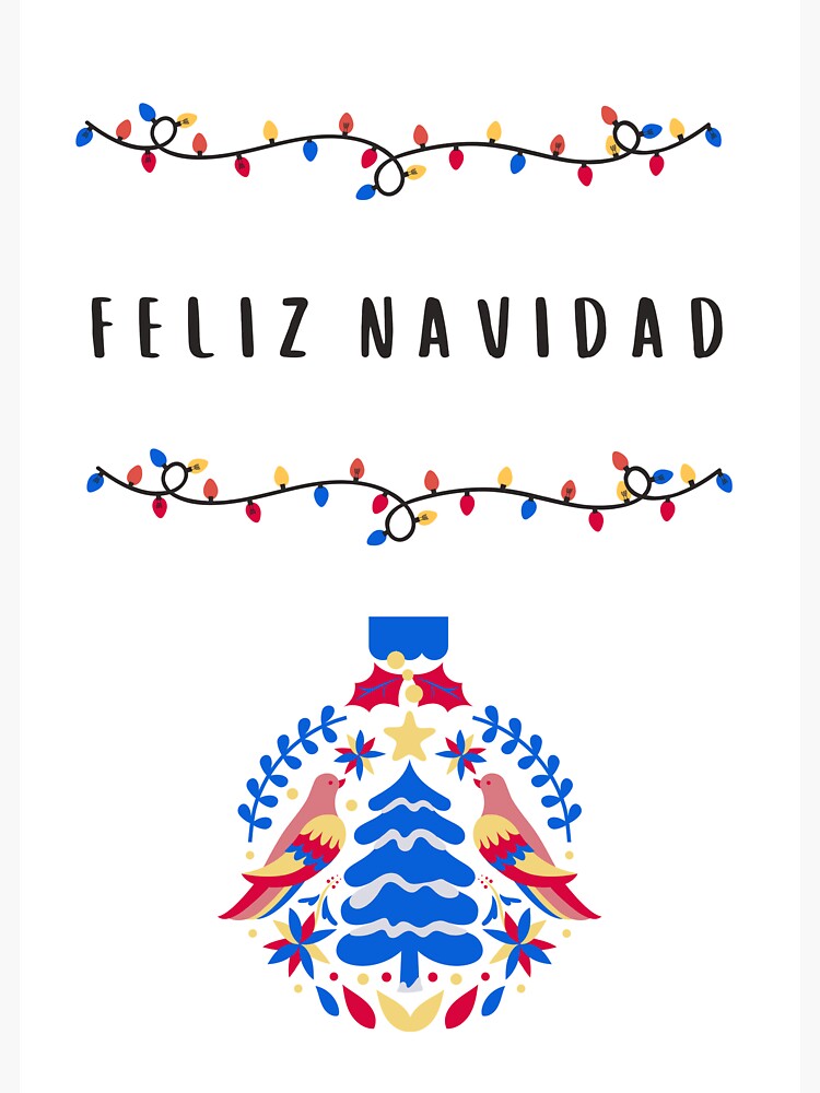 "Feliz Navidad (happy Christmas in Spanish) tarjeta de Navidad Mexican ...