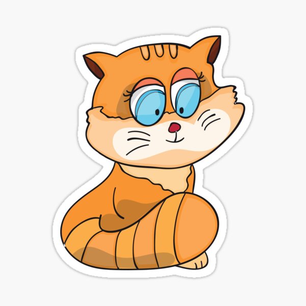 "Funny cute kawaii kitty kitten Ginger cat" Sticker for Sale by ...
