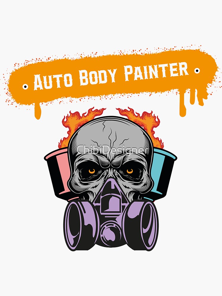 "Auto body painter Tee" Sticker for Sale by ChibiDesigner | Redbubble