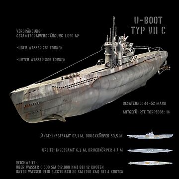 "German U-Boat Type VII C Kriegsmarine WW2 in German" Photographic ...