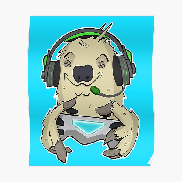 "Happy gamer sloth" Poster for Sale by Twistedprawn | Redbubble