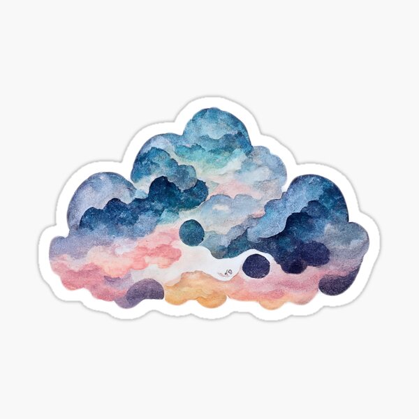 "Cute watercolor cloud" Sticker for Sale by Reijo12 | Redbubble