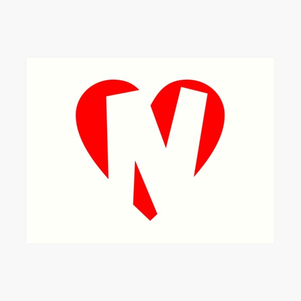 "I love N - Heart N - Heart with letter N" Art Print by theshirtshops ...