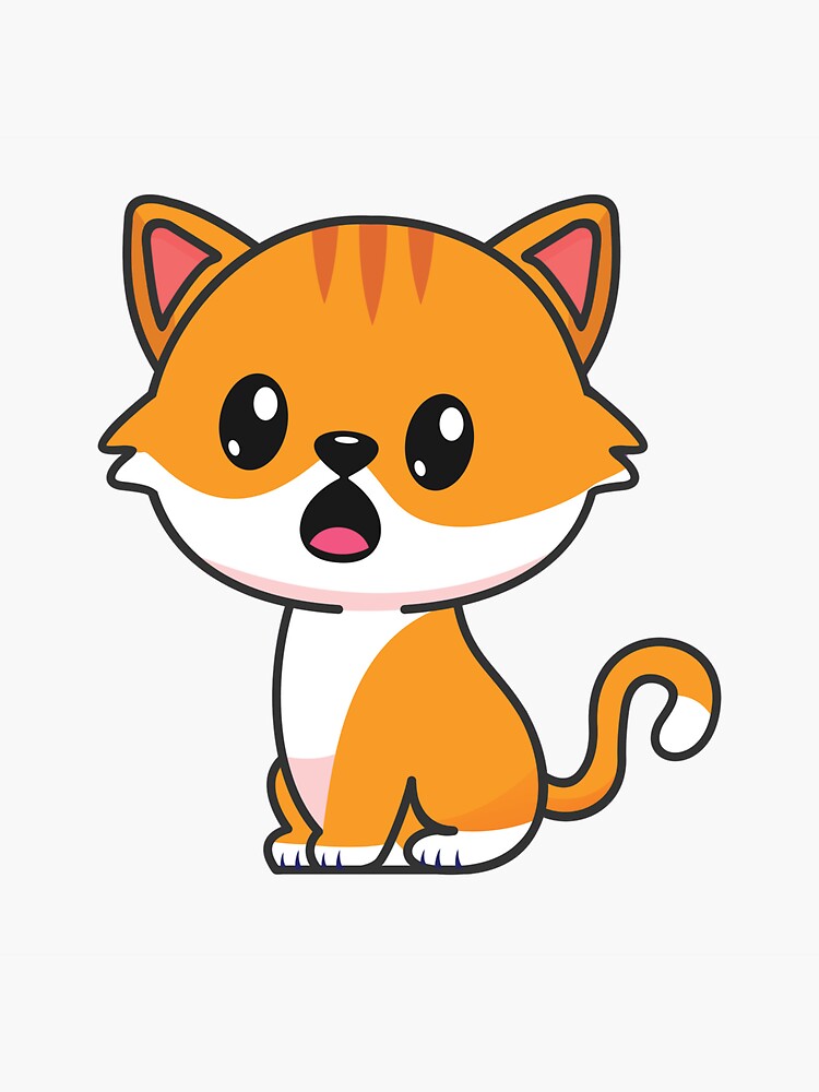 "Funny cute kawaii kitty kitten Ginger cat" Sticker for Sale by ...