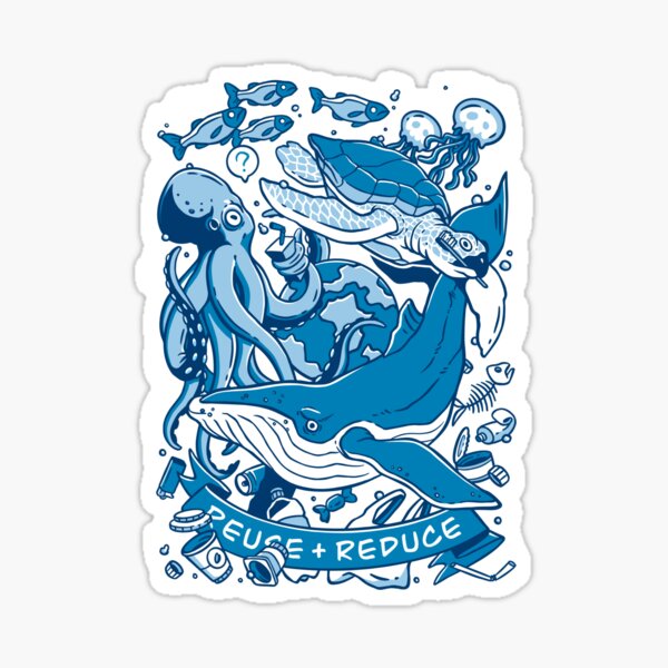 "Reuse + Reduce" Sticker for Sale by An0therArtist | Redbubble