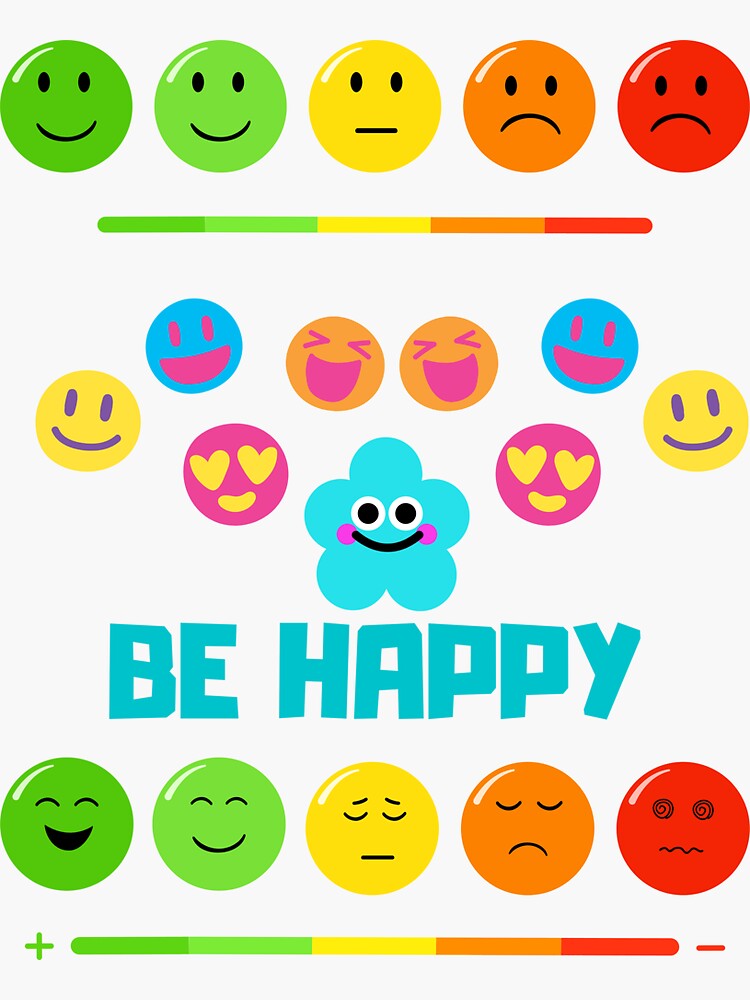 "Be happy smiley colorful design" Sticker for Sale by SweetKidsDesign ...