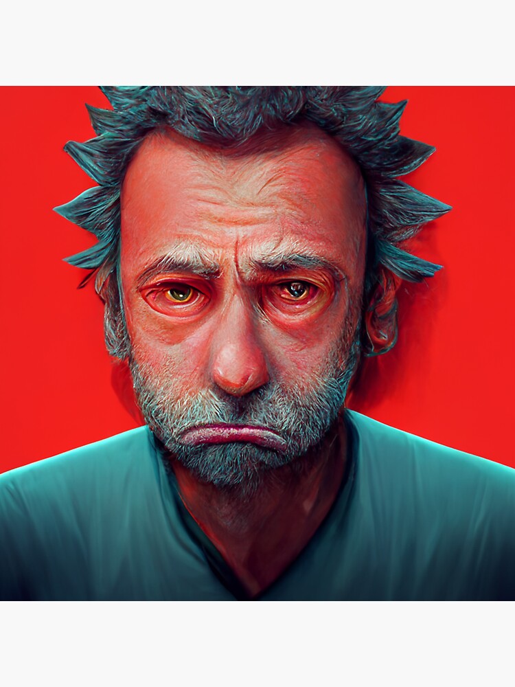 "Realistic Rick" Sticker for Sale by AIclothing | Redbubble