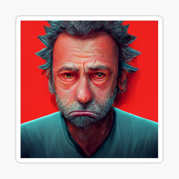 "Realistic Rick" Sticker for Sale by AIclothing | Redbubble