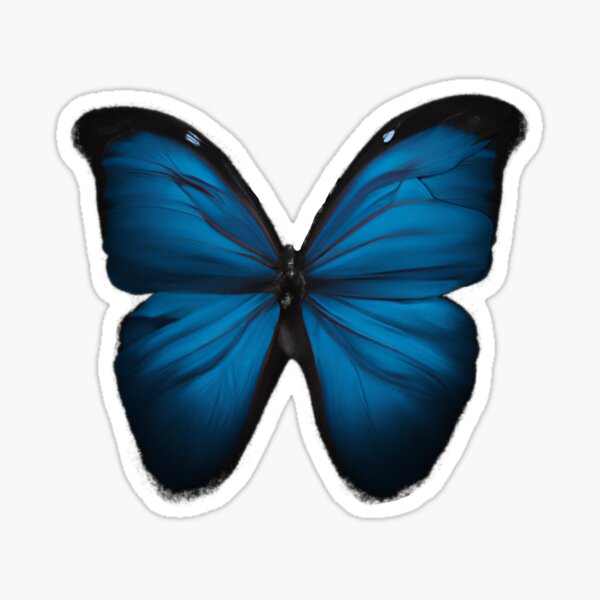 "Cute Gorgeous Blue Butterfly with Blue Background " Sticker for Sale ...