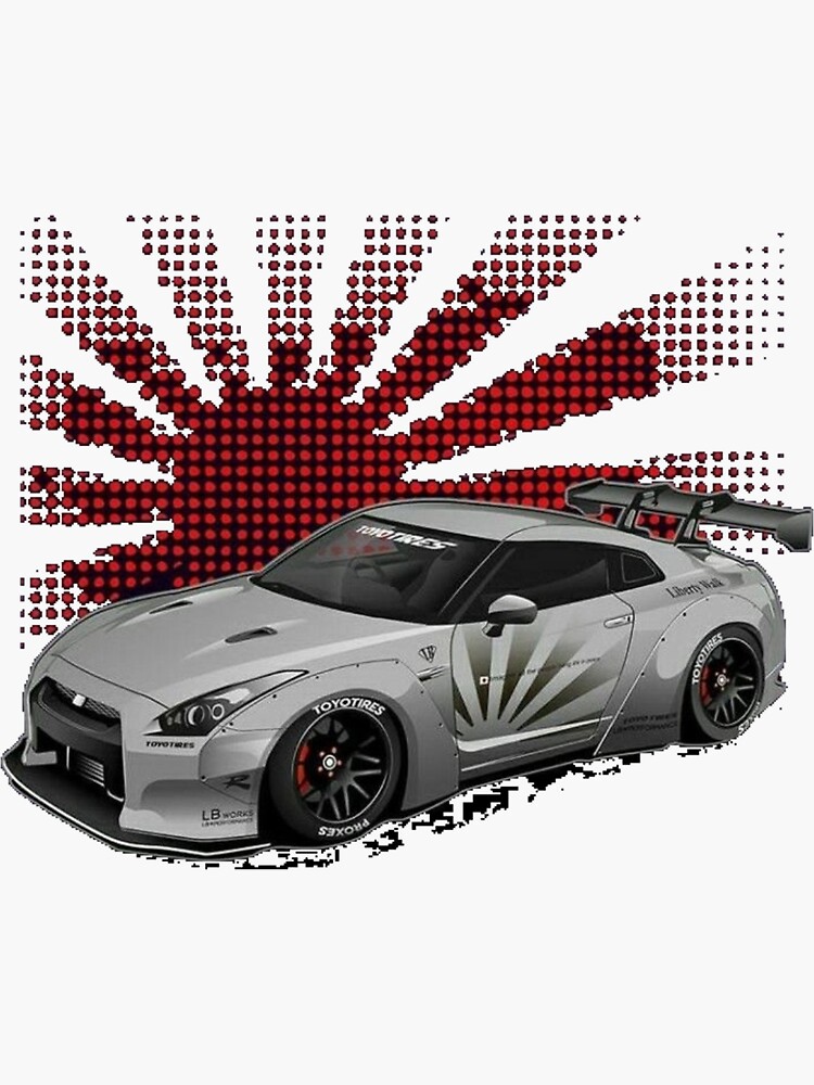 "Nissan skyline GTR R35" Sticker for Sale by Mzmdesigns | Redbubble