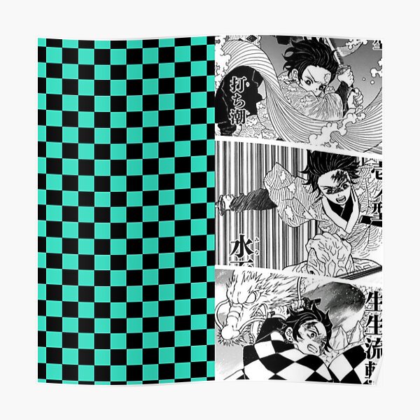 "Tanjiro Kimetsu No Yaiba Demon Slayer Pattern Anime Manga" Poster for ...