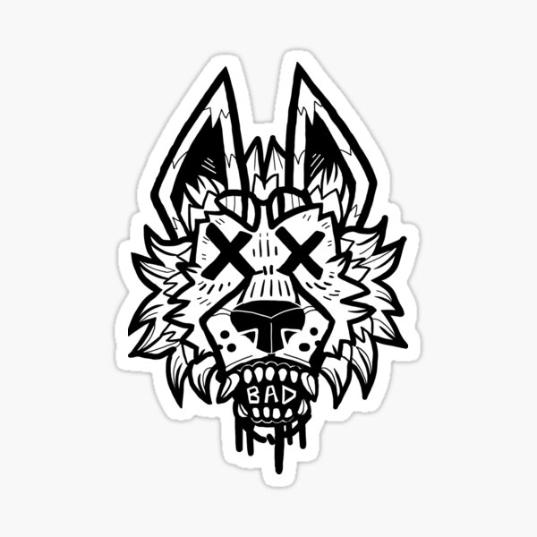 "Bad wolf black lines" Sticker for Sale by iitisjaii | Redbubble