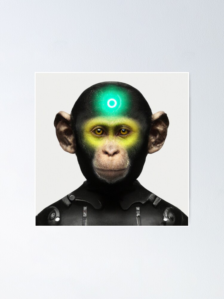 "Cyborg Monkey" Poster for Sale by PapaRabbit | Redbubble