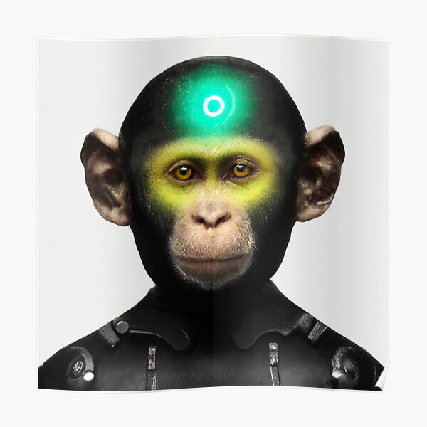 "Cyborg Monkey" Poster for Sale by PapaRabbit | Redbubble