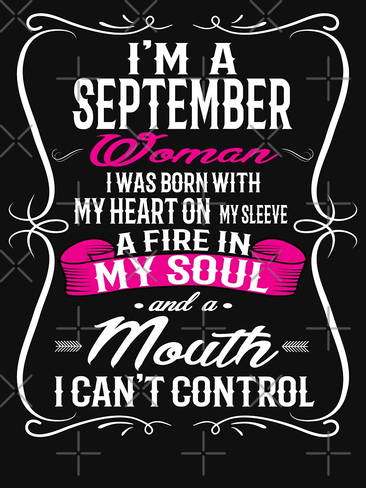 "SEPTEMBER WOMAN" T-shirt for Sale by parliament | Redbubble ...