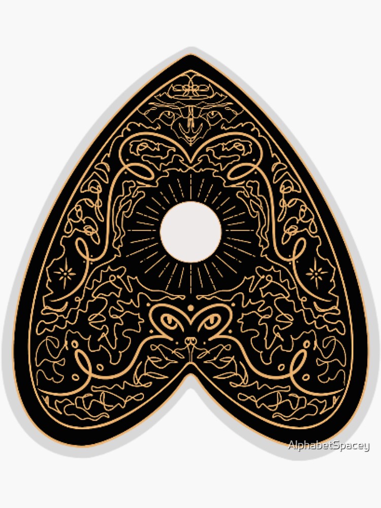 "Black and Gold Ouija Board Planchette" Sticker for Sale by ...