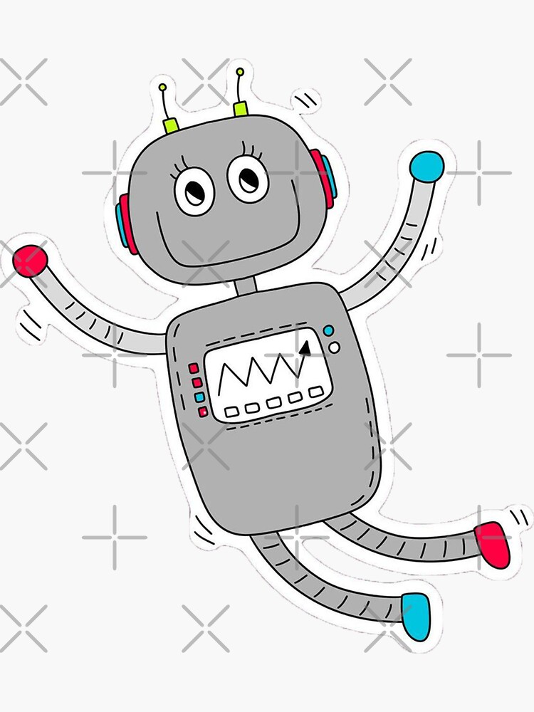 "Cute Female Robot Robot Girl" Sticker for Sale by SamirElh77 | Redbubble