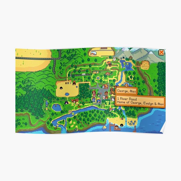 Stardew Valley Map 7 Poster For Sale By Zenlesszone Redbubble