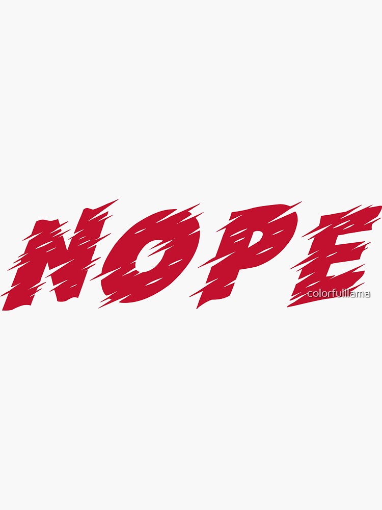 "Red Nope" Sticker for Sale by colorfulllama | Redbubble