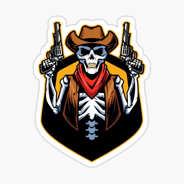 "Cowboy skeleton" Sticker for Sale by aubstore | Redbubble