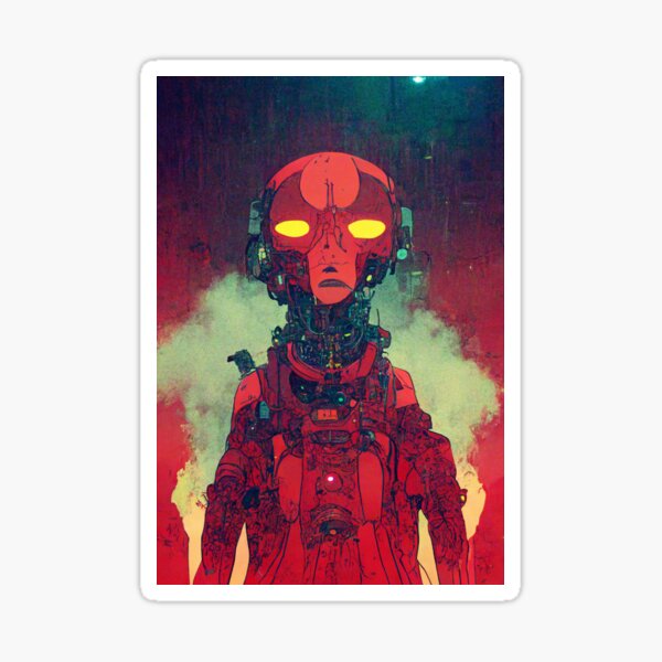 "Zombie Cyborg Mecha " Sticker for Sale by SliceOfColor | Redbubble