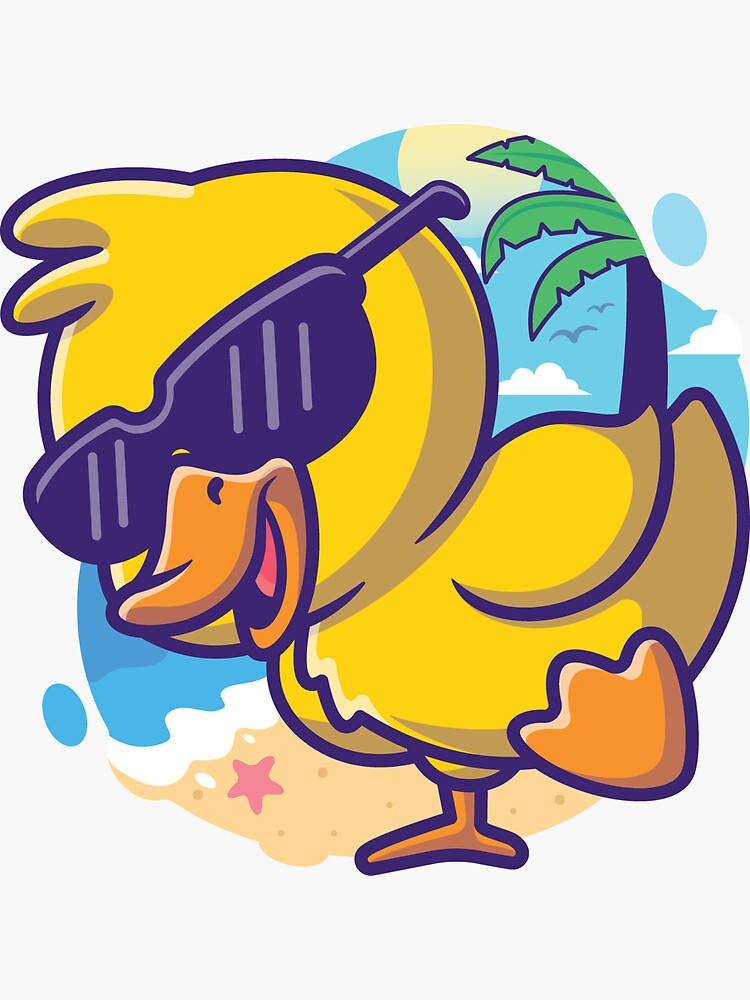 "funny Cool duck summer" Sticker for Sale by wwelcome | Redbubble