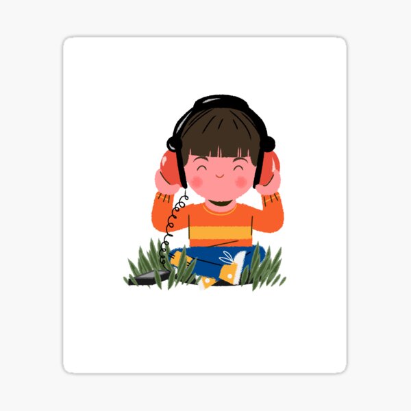 "kid listening " Sticker for Sale by ASHRAFSabri | Redbubble
