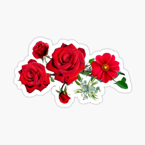 "Handful of red wildflowers" Sticker for Sale by kamelldesigner | Redbubble