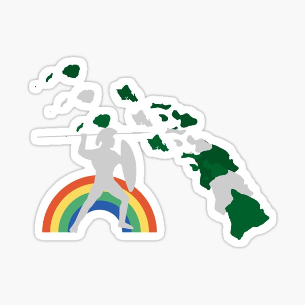 "Hawaii Border, Rainbow Warriors" Sticker for Sale by LatterDaze ...