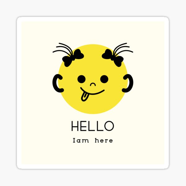 "Hello Iam Here " Sticker for Sale by ASHRAFSabri | Redbubble