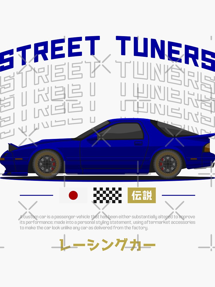 "Midnight Racer Blue RX 7 FC 3S JDM" Sticker for Sale by goldentuners ...