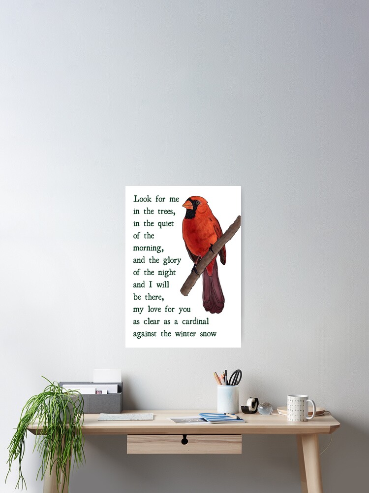 "Loved One Cardinal Condolence Message and Illustration (Green on White ...