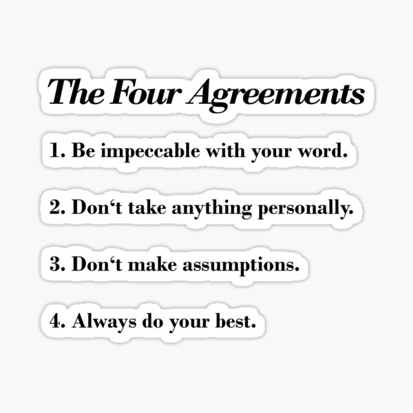 "The Four Agreements" Sticker for Sale by lenola-graphics | Redbubble