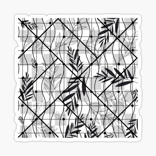 "Adorable Leaves Dot and Line Pattern " Sticker for Sale by Nice-choice ...