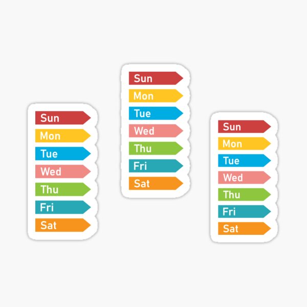 "Colorful Week Planner Stickers" Sticker for Sale by misinagy | Redbubble