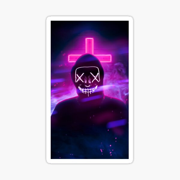 "ANONYMOUS - neon" Sticker for Sale by Leptiri | Redbubble