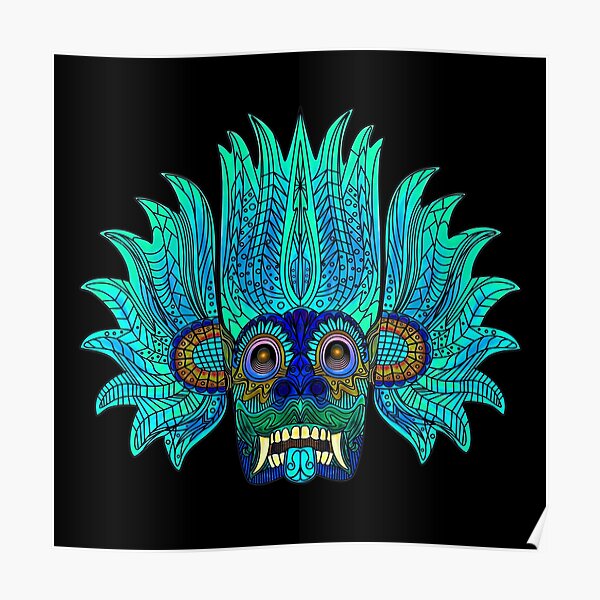 "SrI Lanka Devil Mask Blue (Yaka Mask, Demon Mask)" Poster for Sale by ...