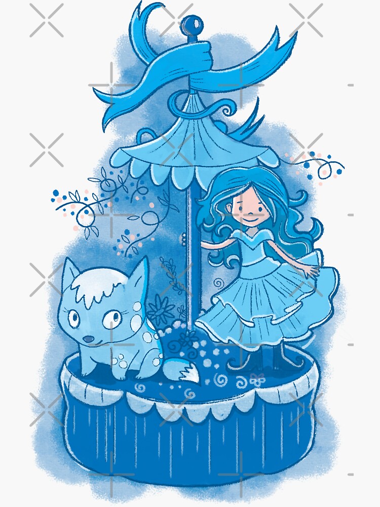 "Blue Carousel" Sticker for Sale by jasmineberry | Redbubble