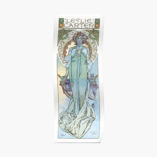 Leslie Carter Alphonse Mucha Art Nouveau Mucha Vintage Alphonse Woman Nouveau Poster For