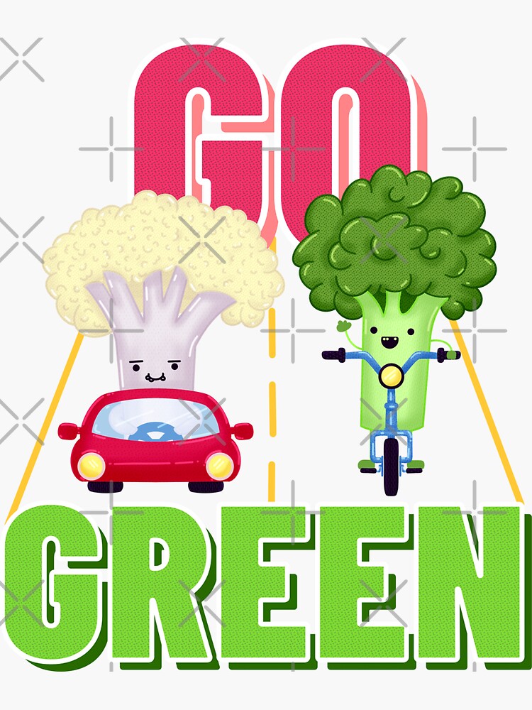 "Go green broccoli and cauliflower" Sticker for Sale by AkelaDarkWolf ...