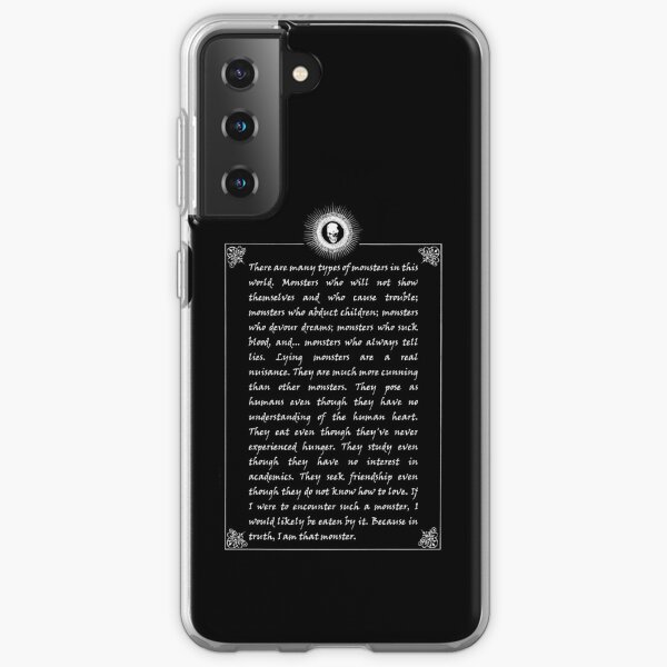 "L Lawliet Speech on Monsters (Death Note)" Samsung Galaxy Phone Case ...