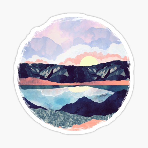 "Lake Reflection" Sticker for Sale by spacefrogdesign | Redbubble