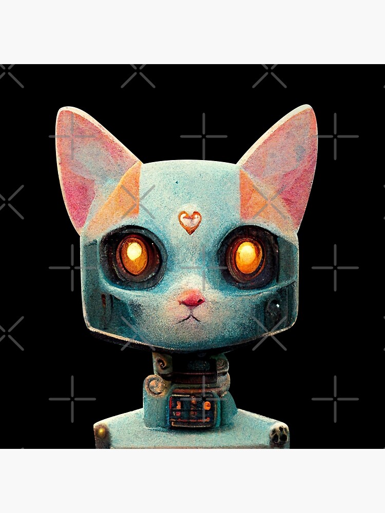"Robot Cat" Poster for Sale by theflatfaces | Redbubble