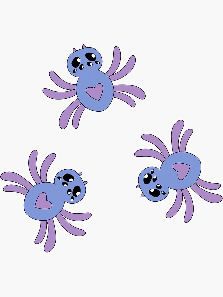 "Chibi Blue and Purple Spiders" Sticker for Sale by TheBlueRecluse ...