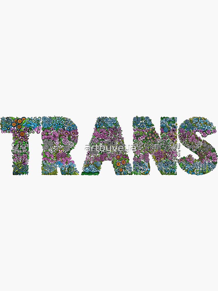 "Trans flowers " Sticker for Sale by artbyveya | Redbubble