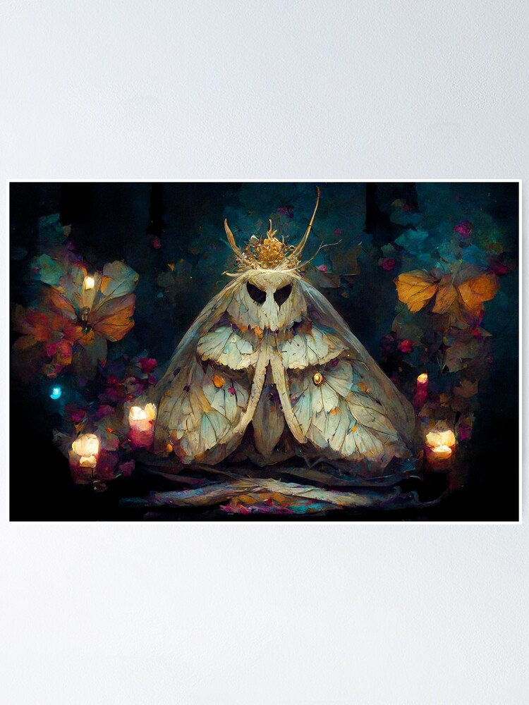 "The Moth Queen in Her Magical Throne" Poster for Sale by Artificial ...