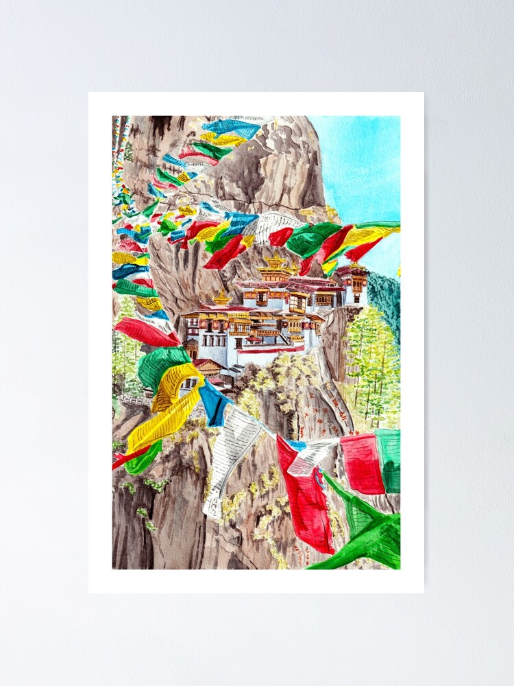 "Bhutan, Himalayas" Poster for Sale by NorrskenArt | Redbubble
